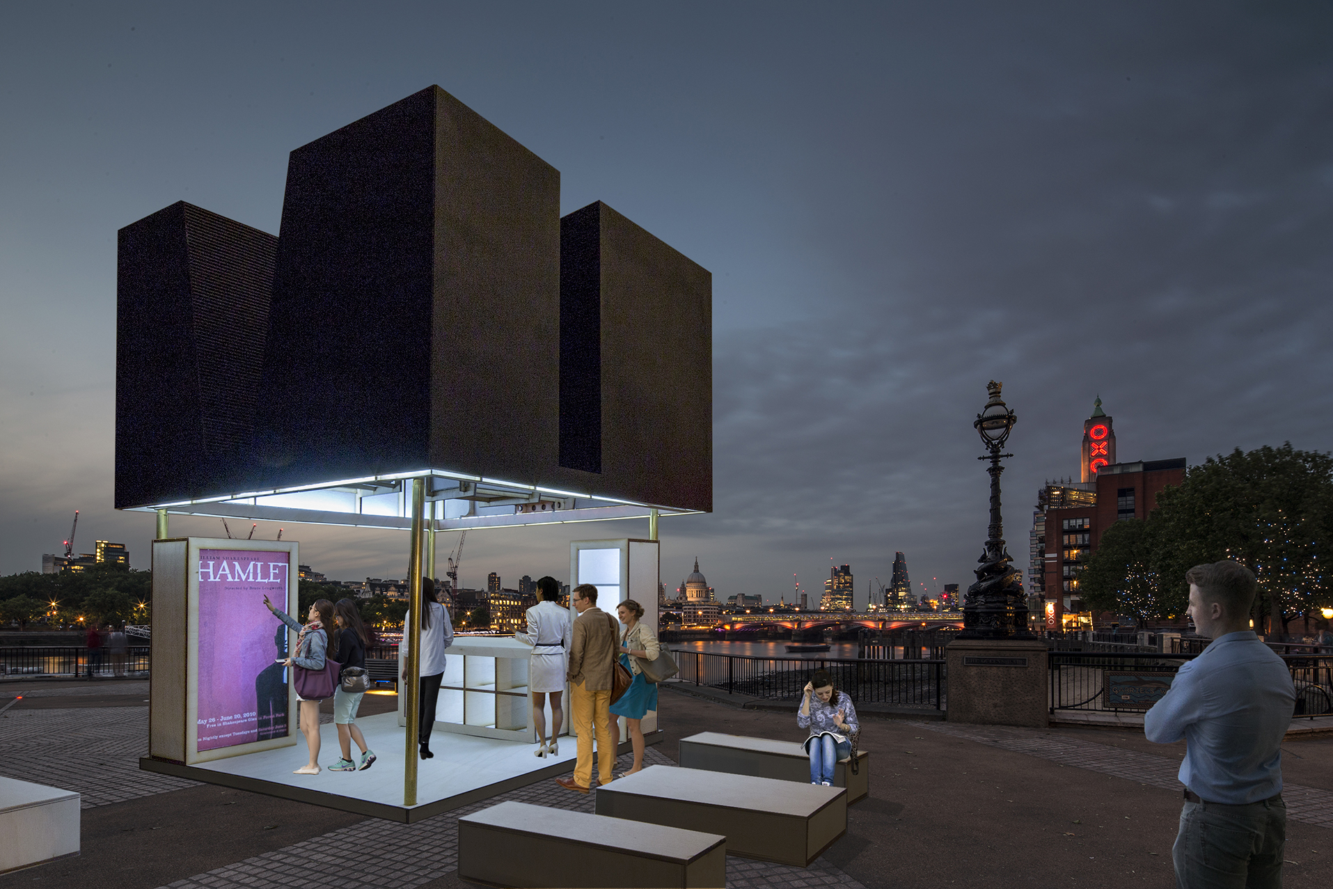 Architectural Drawings 7 Pop Up Pavilions In Plan And Section