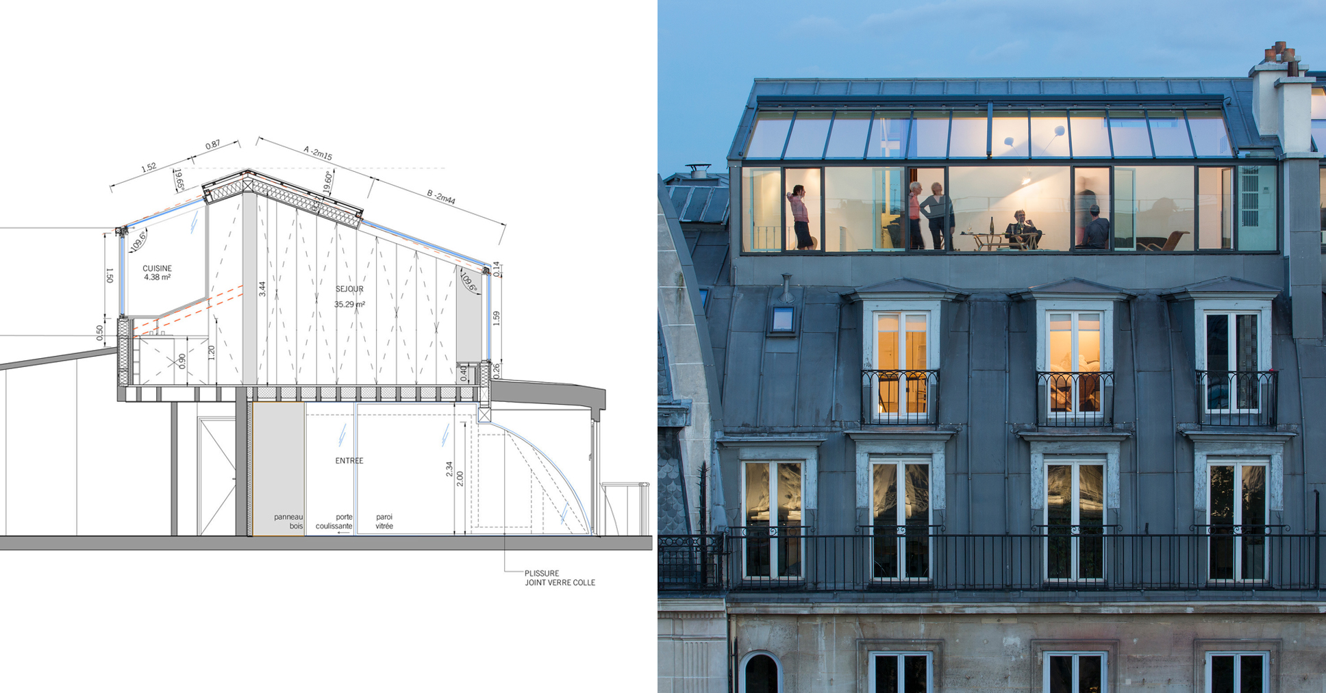Architectural Drawings: Glorious Glass Gable Architecture in Section ...
