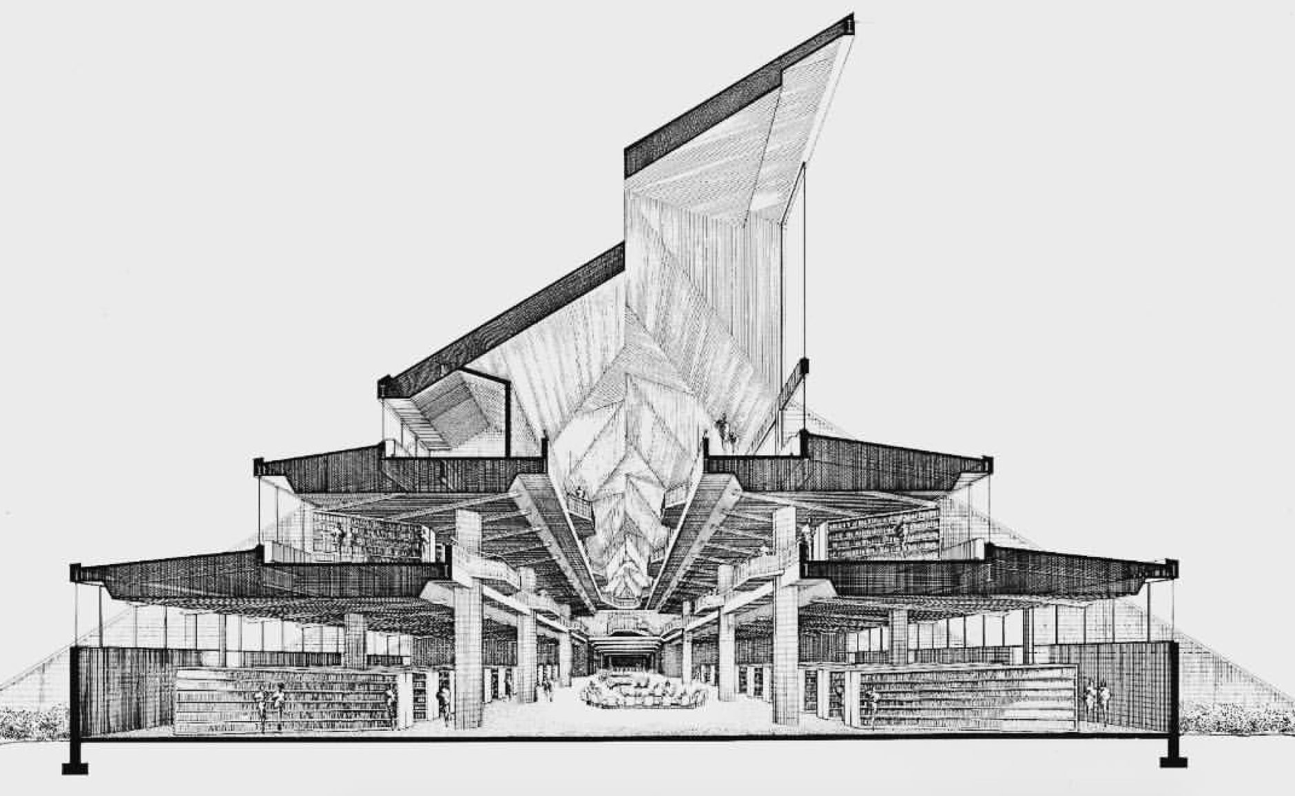 10 Drawings Capturing the Dramatic Beauty of Brutalist Architecture